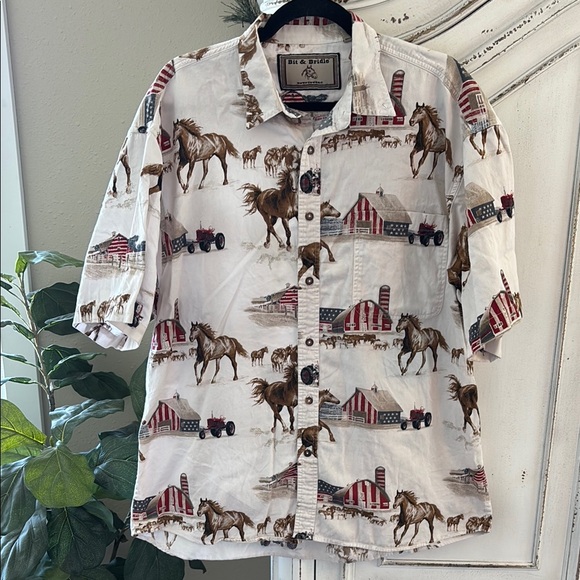 Bit & Bridle | Shirts | Mens Bit Bridle Short Sleeve America Horse ...